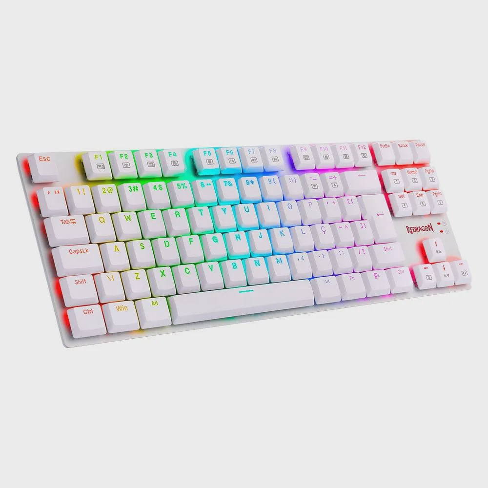 Teclado mecanico USB gamer aps tkl rgb switch blue redragon K607W-RGB ...
