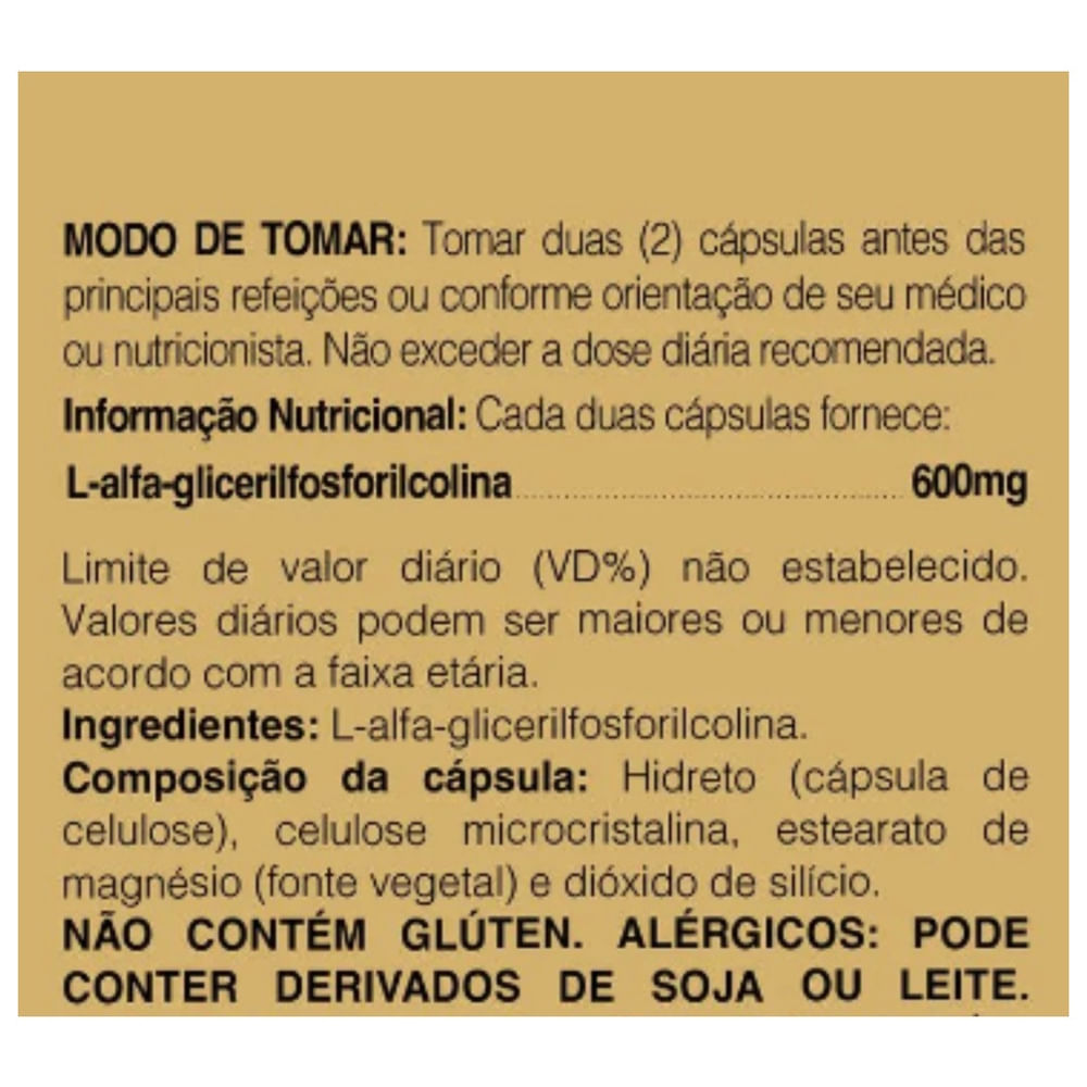 Suplemento Alpha Gpc 600mg 60 Capsulas Dr Botanico em Promoção ...