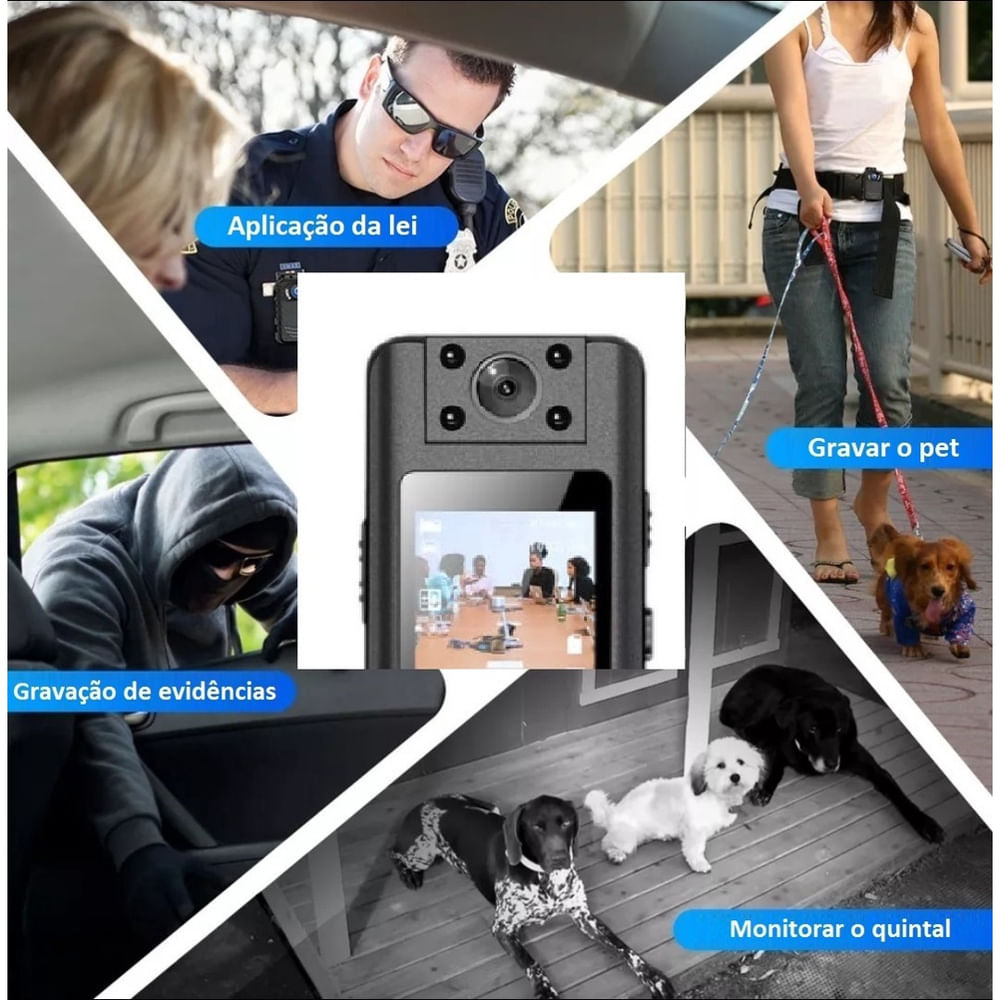 Mini Câmera Policia Body Segurança Corpo Full Hd 1080p 128gb Produto no ...