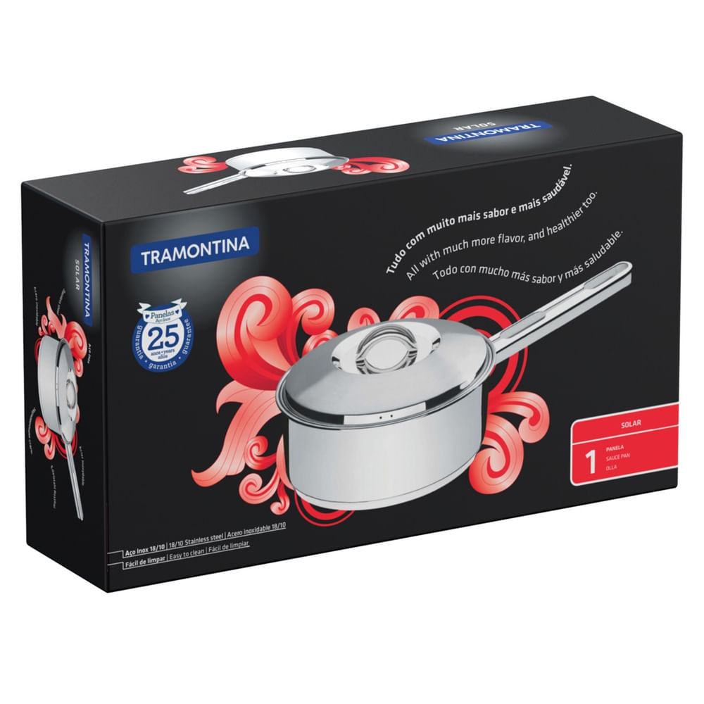 Panela Solar 14 cm 1,1 Litros em Aço Inox Tramontina em Promoção ...