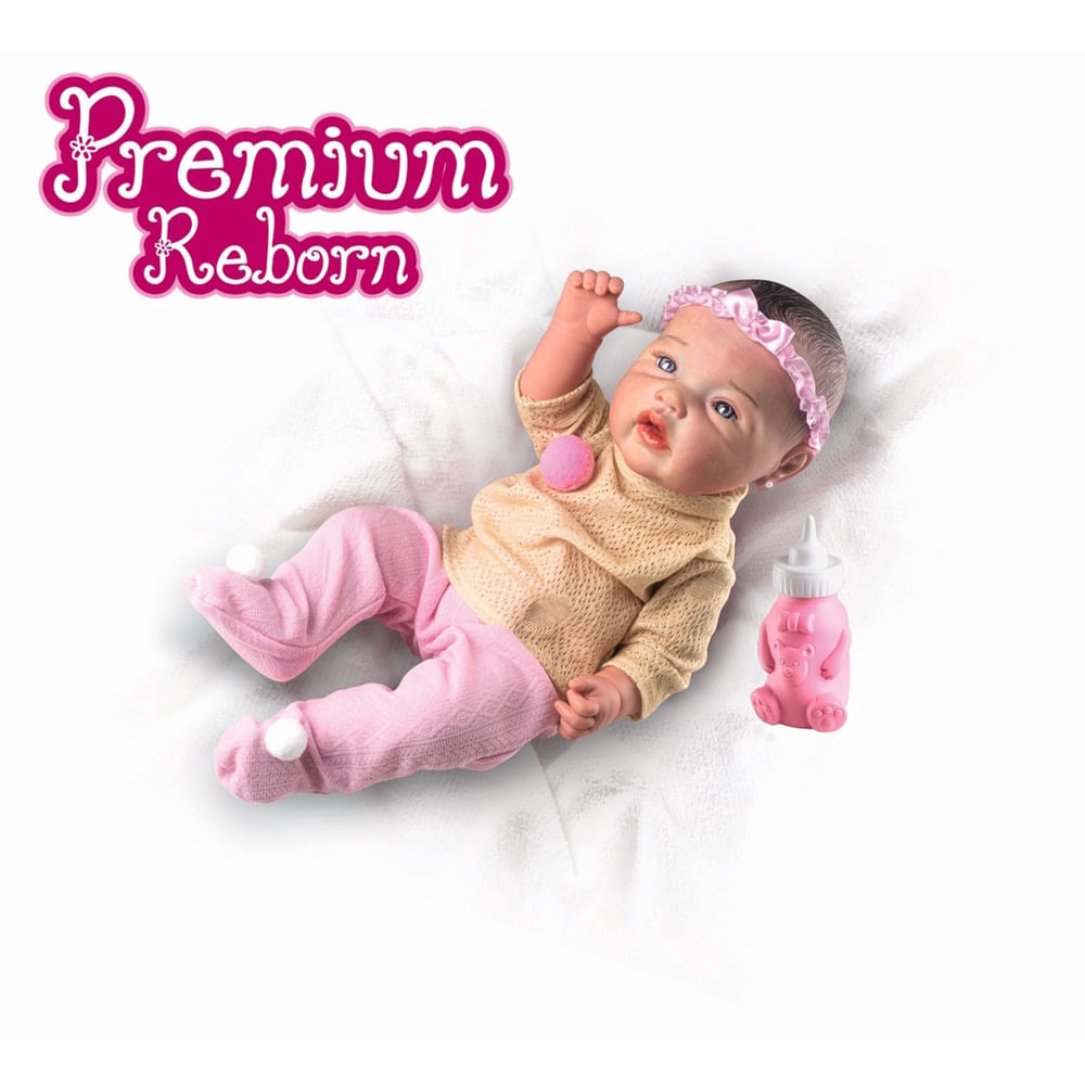 Boneca Bebê Premium Reborn By Milk Menina Milk Brinquedos em Promoção ...