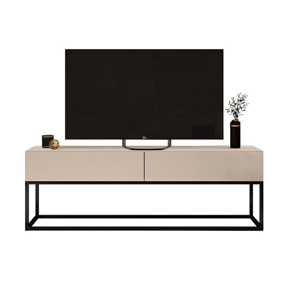 Rack off white com 2 gavetas com pes de ferro na cor Preto em Promoção ...