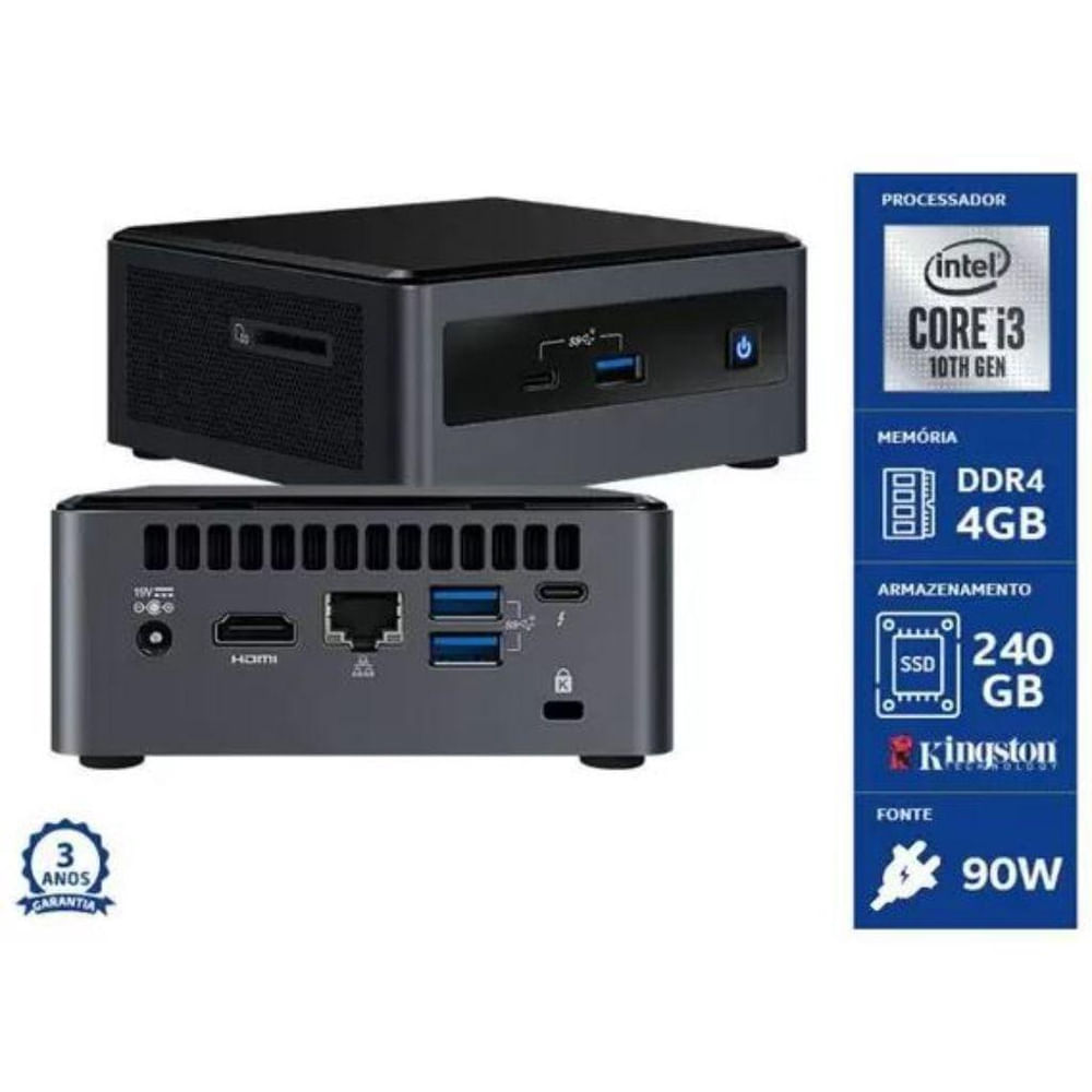 Mini Pc Intel Core I3-10110U 4Gb Ddr4 Ssd 240 Wifi Linux em Promoção ...