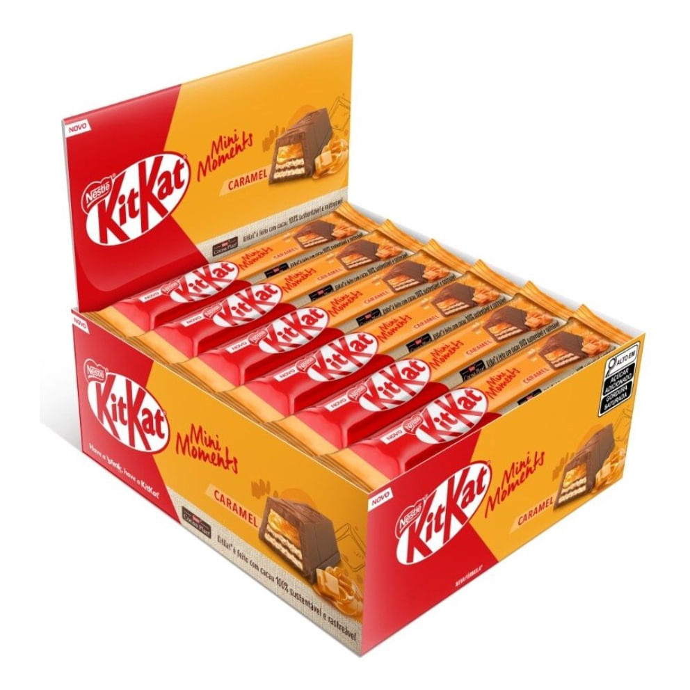 Chocolate Kit Kat Caramelo 34,6g Caixa C/24 Unidades -nestlé em ...