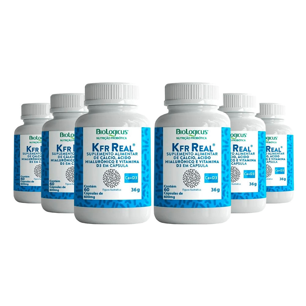 Kit 6x Kefir Real Suplemento à Base de Cálcio, Ácido Hialurônico e ...