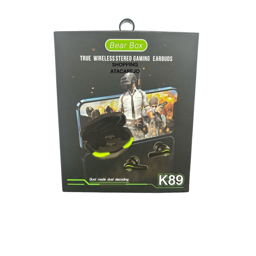 Fone Ouvido Gamer Bluetooth Bear Box K89 5.2 Intra-auricula em Promoção ...