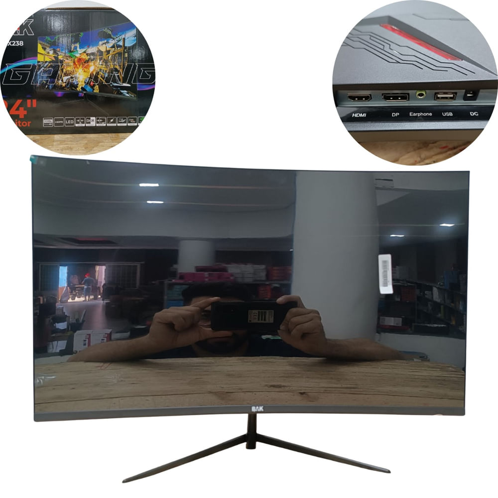 Monitor Gamer Curvada Curva Led 24 polegada Bivolt Ultra Slim Tela ...