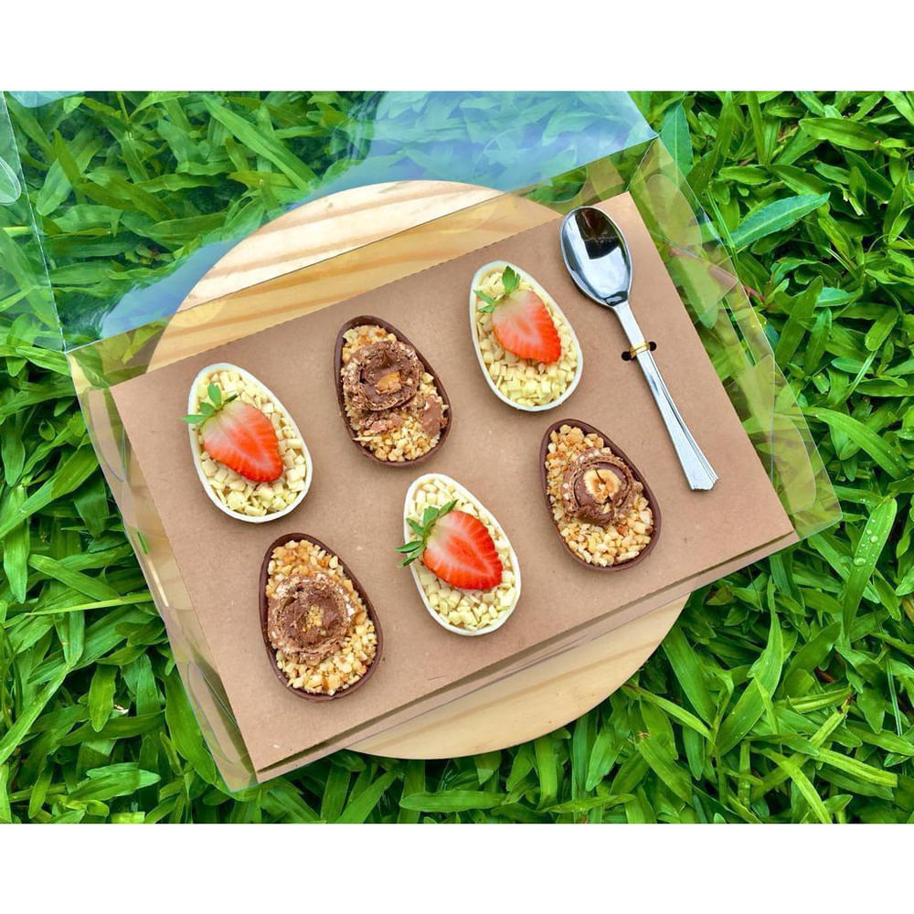 20 Caixas Para 6 Mini Ovo De Colher 50G, Kraft, Páscoa em Promoção ...