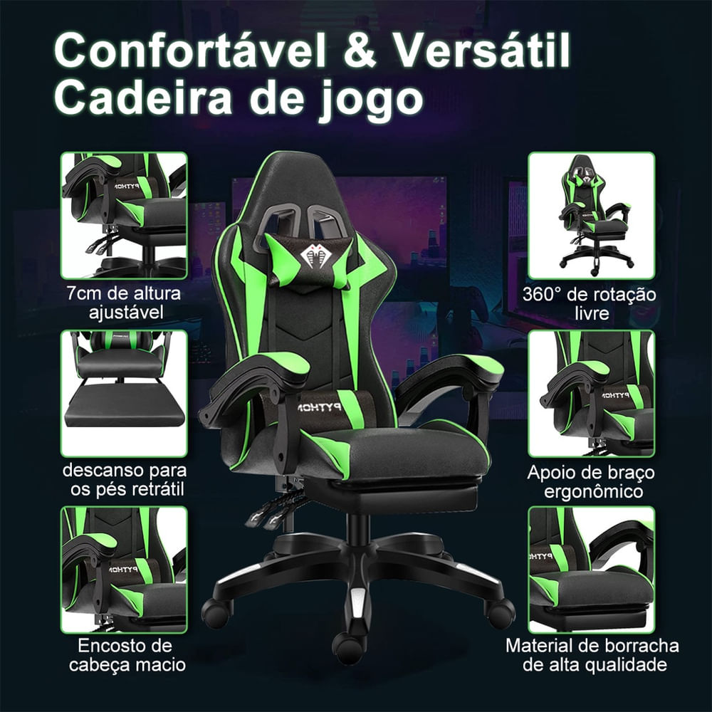 Cadeira Gamer Ergonômica Escritório Python Fly X12 Pro Cor P em ...