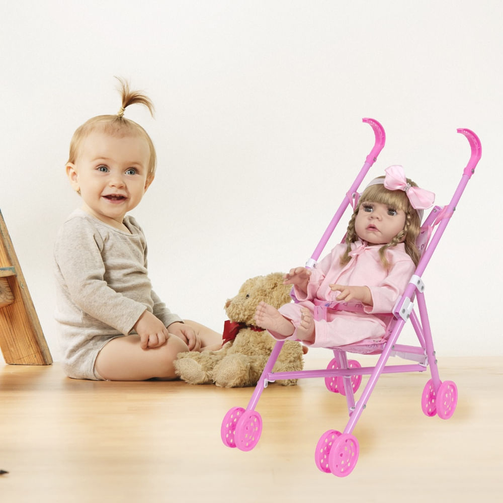 Boneca Reborn Loira Enxoval Com Carrinho em Promoção | Ofertas na ...