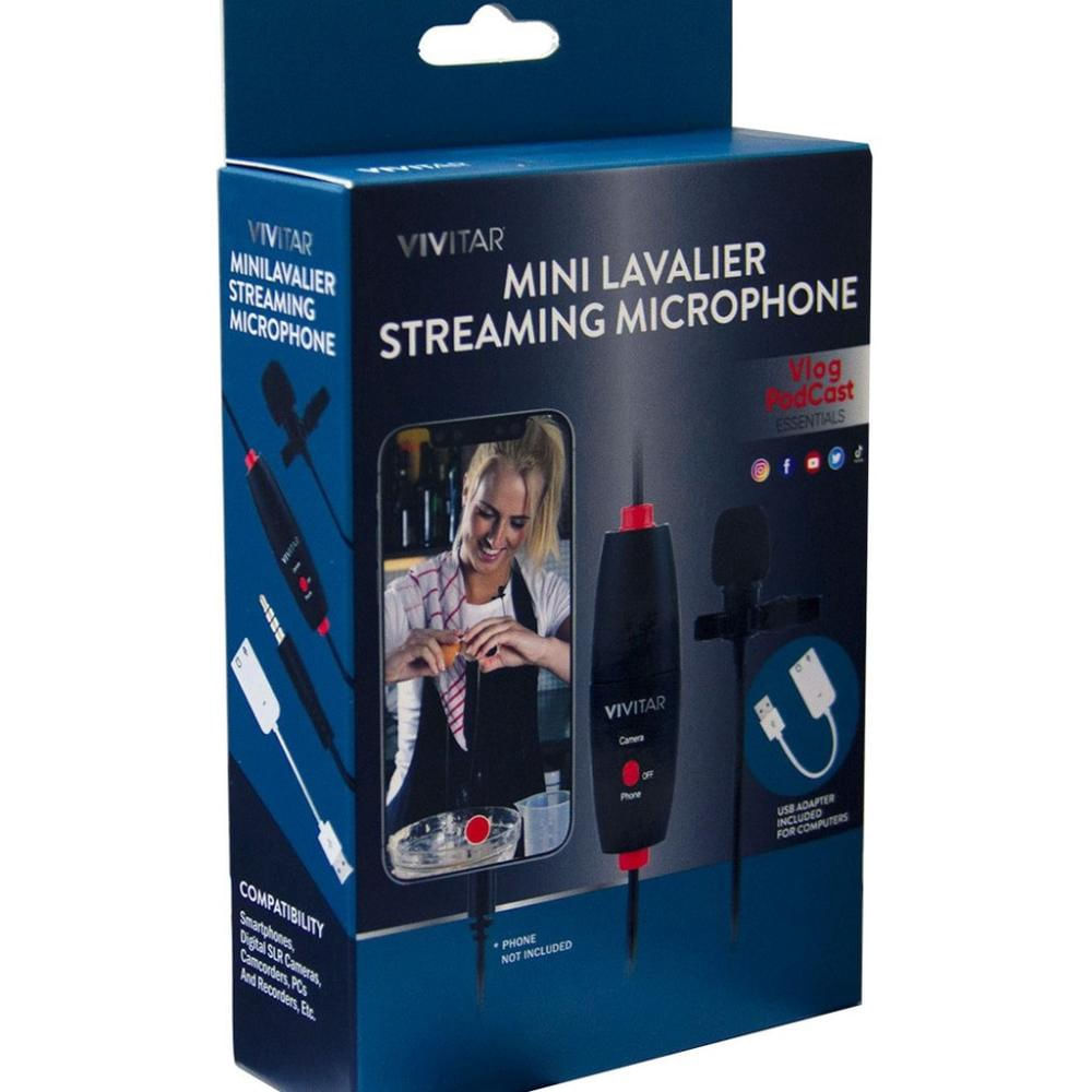 Microfone Vivitar Vlogger Profissional com cabo de 6m e adaptador USB ...