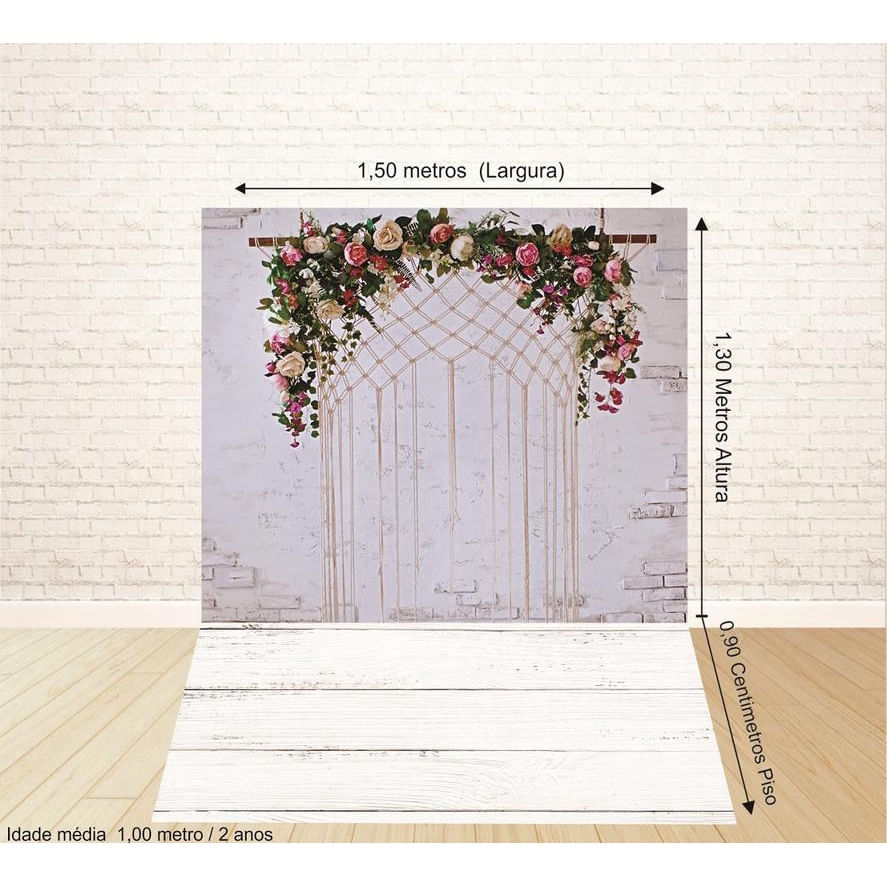 Fundo Fotográfico Em Tecido Newborn Floral 1,50X2,20 em Promoção ...