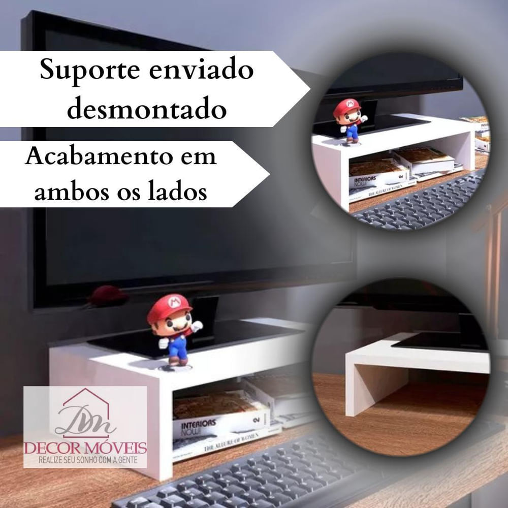 Suporte Monitor Stand Home Office Branco Basic em Promoção | Ofertas na ...