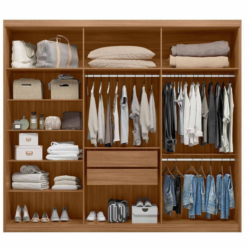 Guarda Roupa Casal 6 Portas 2 Gavetas 3 Prateleiras Venice Amendola ...
