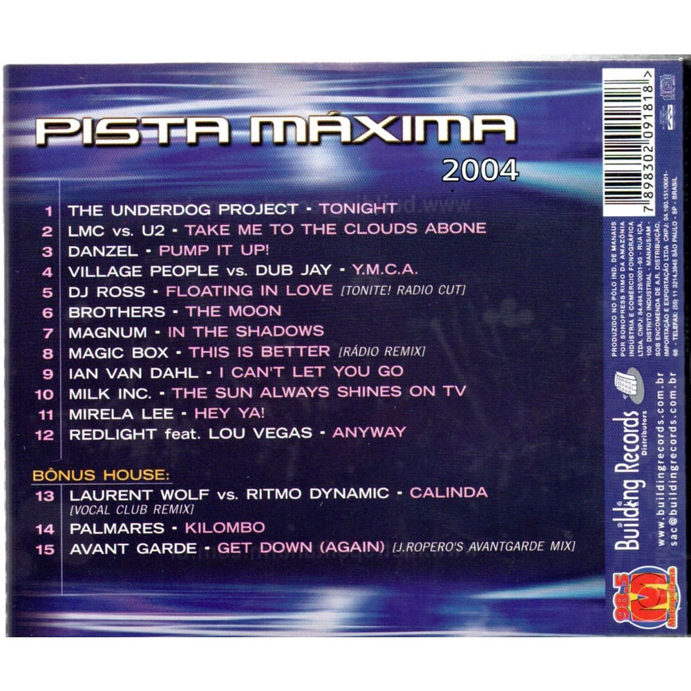 Cd pista maxima 2004 em Promoção | Ofertas na Americanas | FastStore PDP