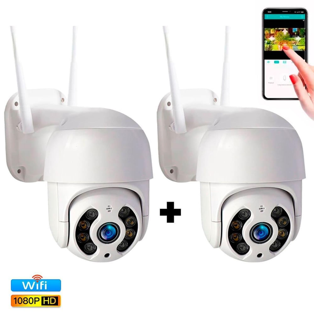 Kit 2 Câmeras Externa Segurança Wi-Fi Ip Giratória 360 Full em Promoção ...