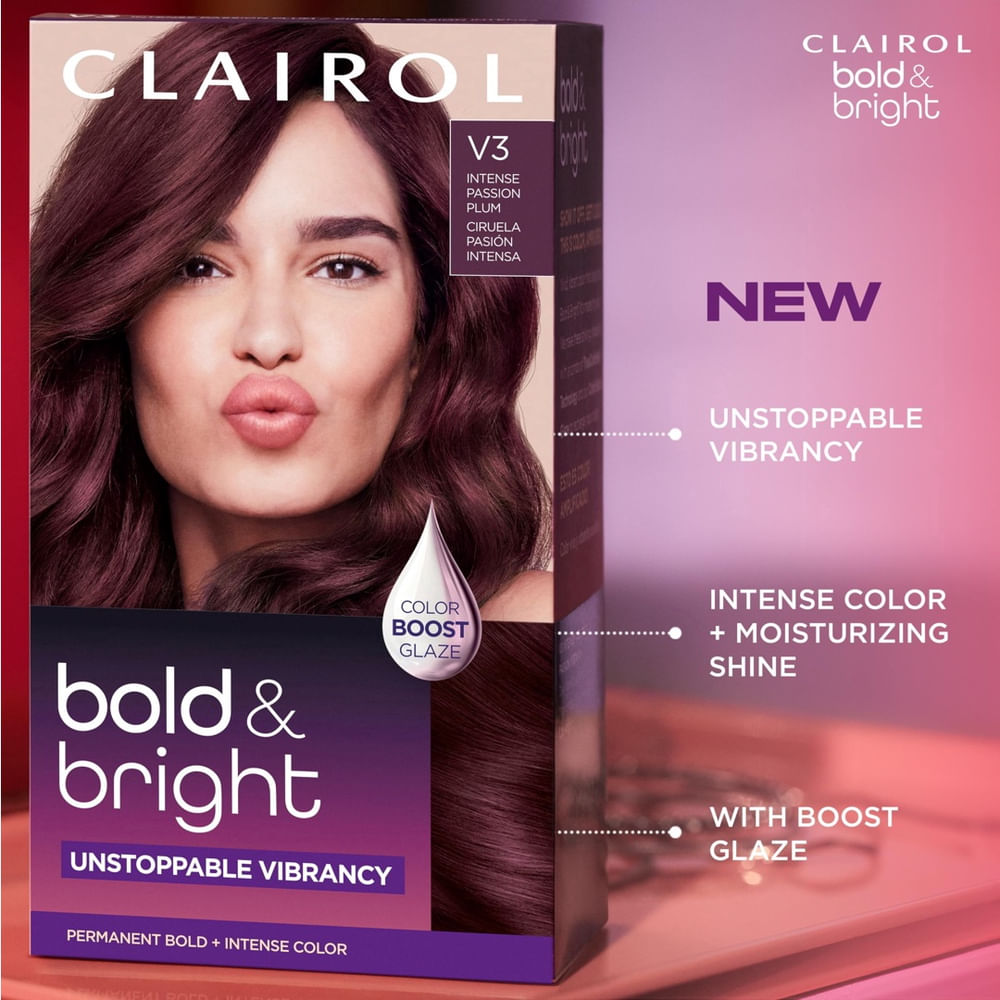 Tintura de cabelo Clairol Bold & Bright M5 Deepest Goiaba Permanent em ...