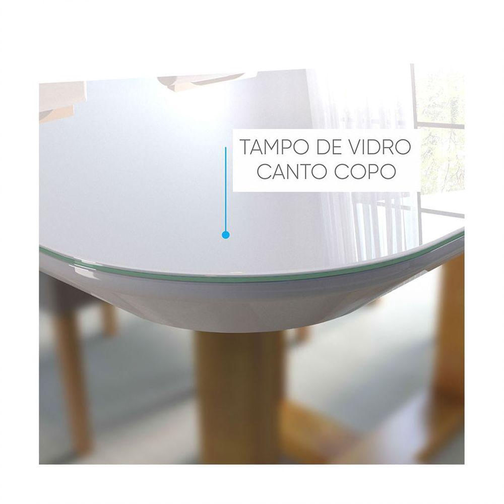 Conjunto Sala De Jantar Mesa Munique 6 Cadeiras Em Linho Móveis Mundial Off White, Mel E Bege ...