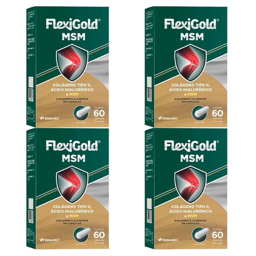 Flexigold Msm Herbamed Kit Com 4 Caixas De 60 Cápsulas Cada em Promoção ...