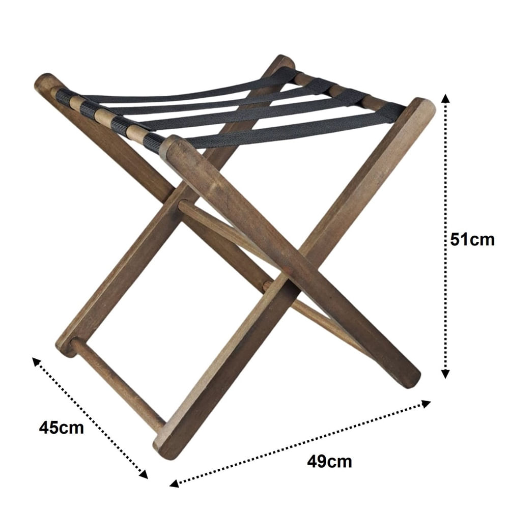 Kit 2 Suportes De Malas Madeira Para Hotel Pousada Maleiro Bagagens Cor ...