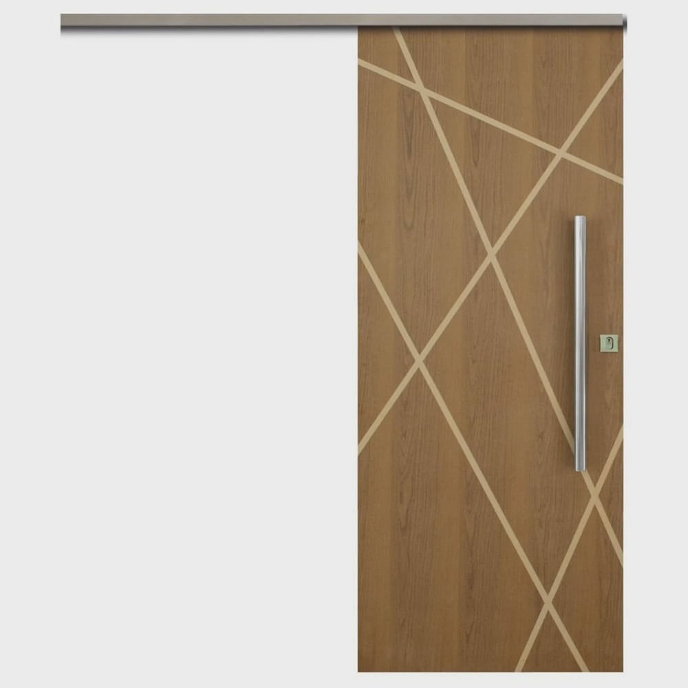 Porta de Correr Padrão Imbuia Agatha Trilho Vision Puxador Tubolar 800 Mm 102 X 210 Direito em ...