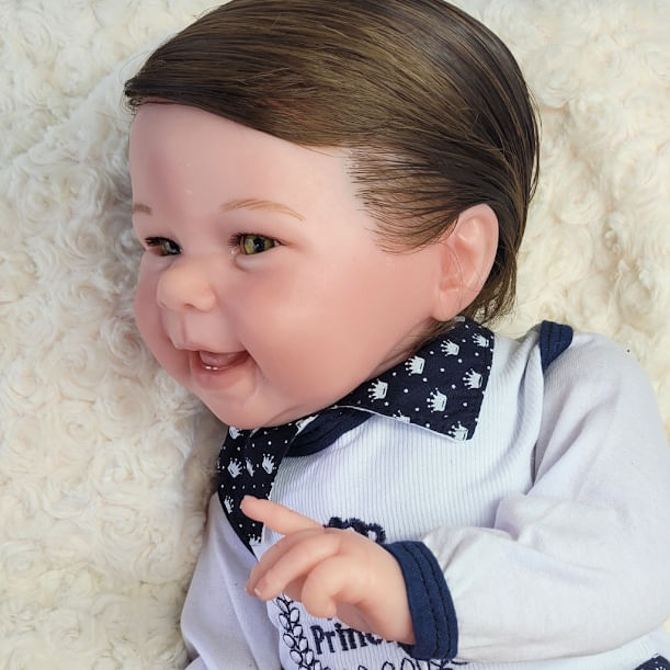 Bebê Reborn Menino Silicone Cabelo Implantado Fio a Fio em Promoção ...