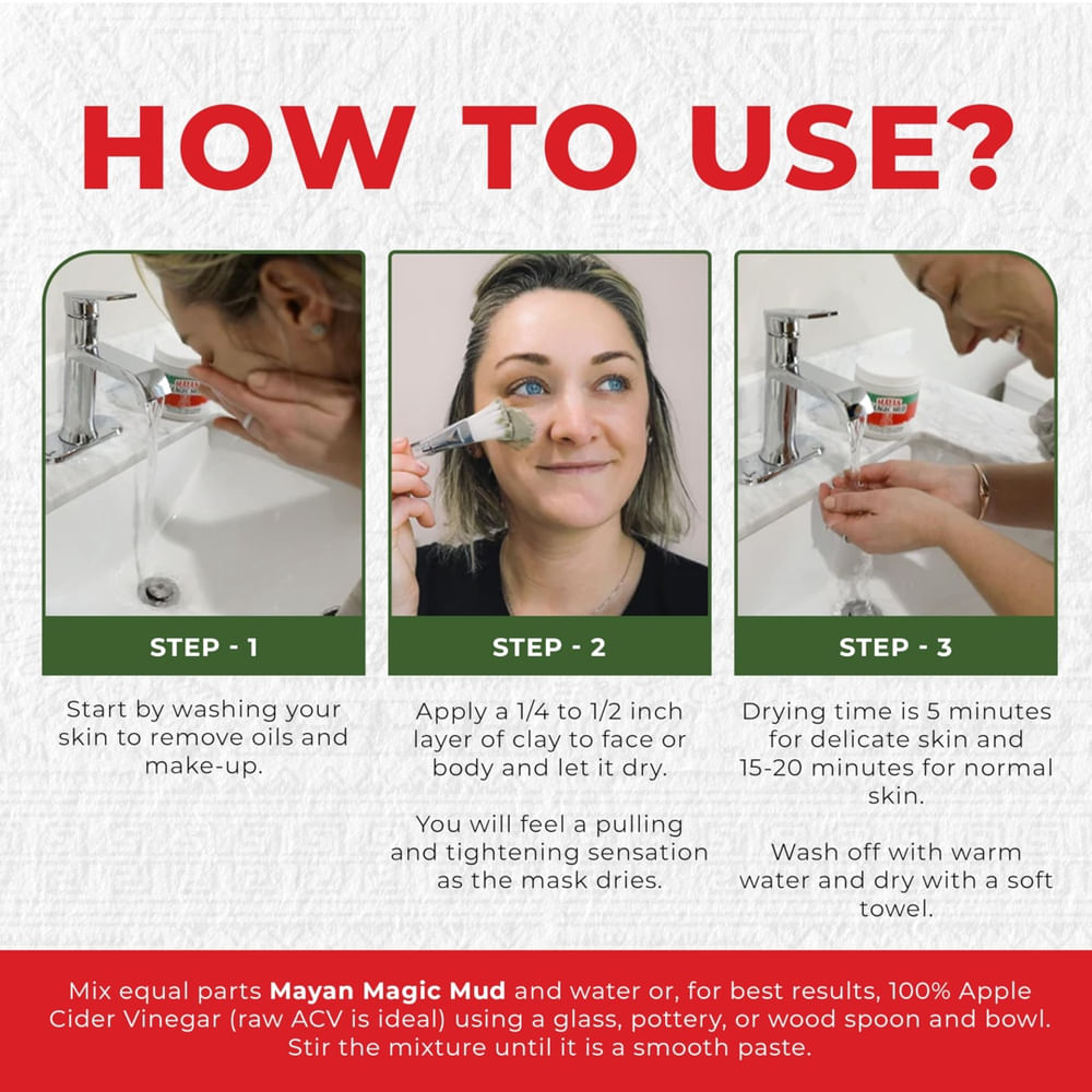 Máscara facial Mayan Magic Mud Calcium Bentonite Clay 454g em Promoção ...