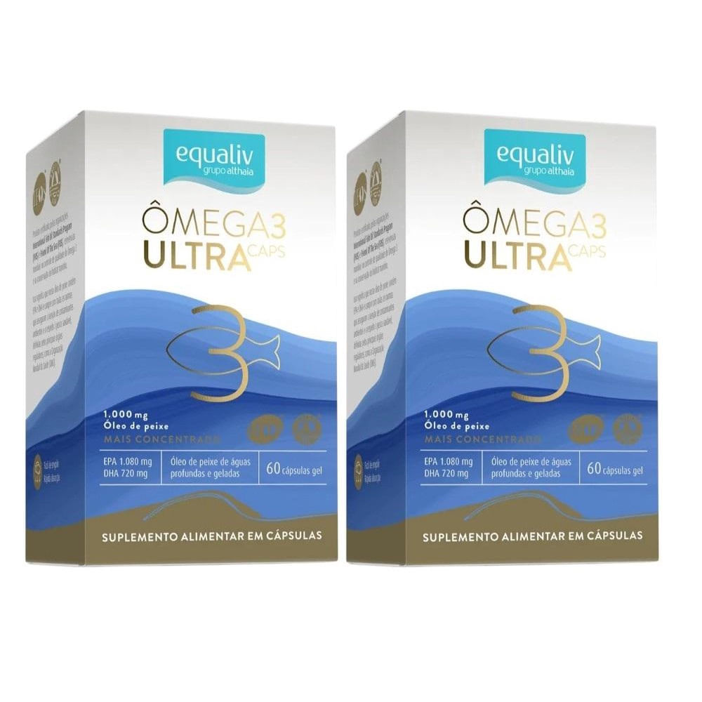 Ômega 3 Ultra Caps Com 2 Caixas De 60 Cápsulas Gel Cada em Promoção ...