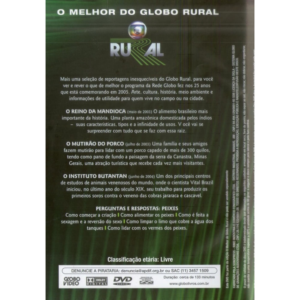 Dvd O Melhor Do Globo Rural - Quatro Reportagens em Promoção | Ofertas ...