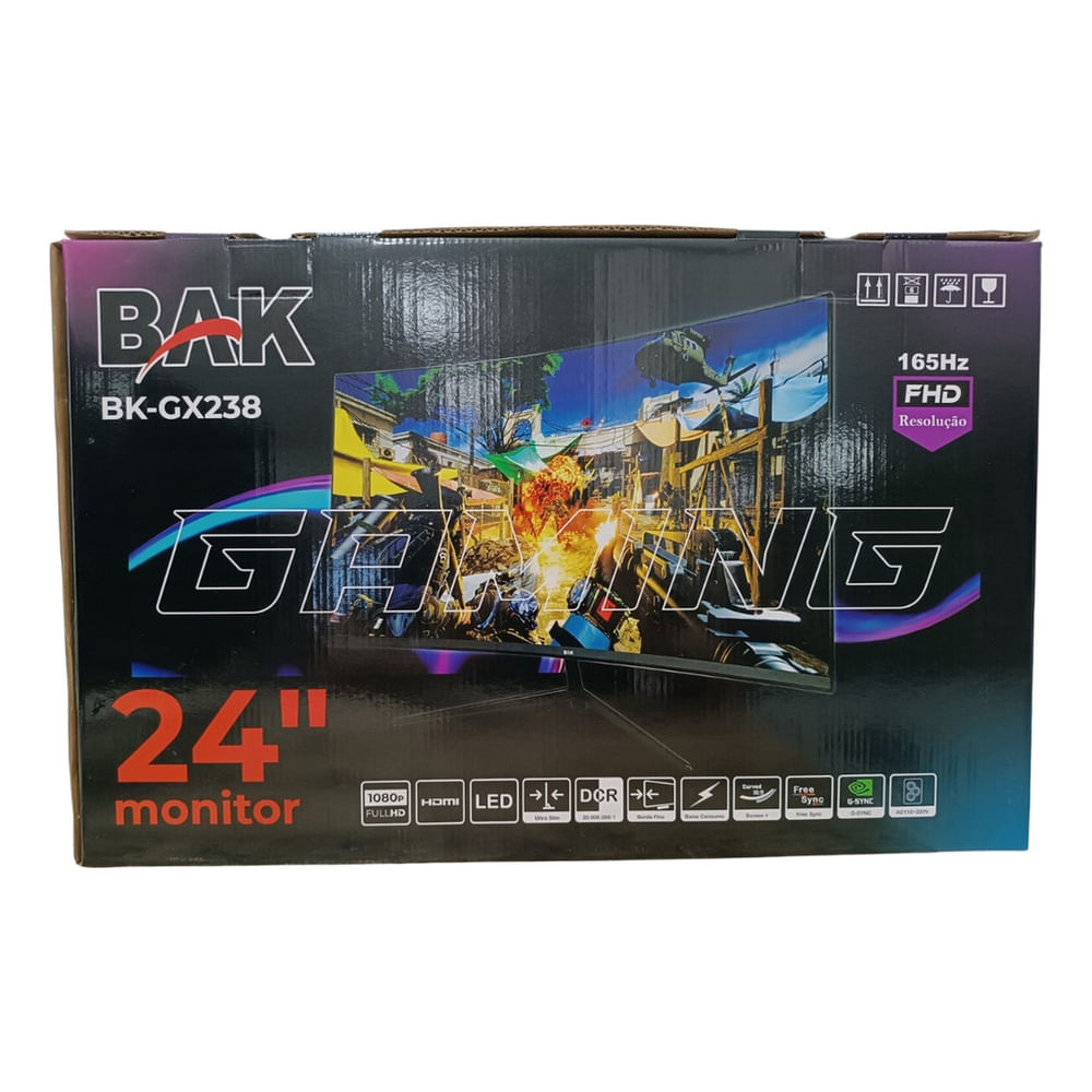 Monitor Gamer Curvado Curvo Led 24 polegada Bivolt Ultra Slim Tela ...