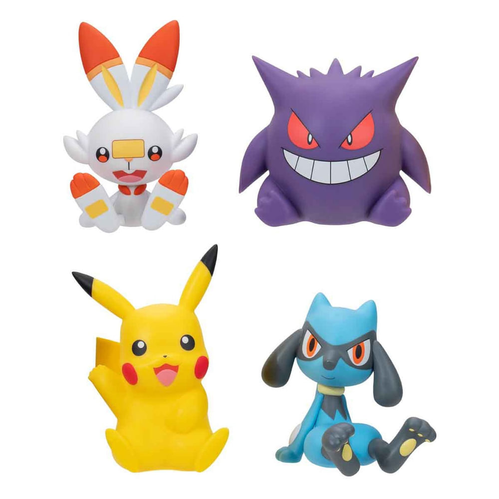 Bonecos Pikachu, Gengar, Scorbunny e Riolu - Pokémon em Promoção ...