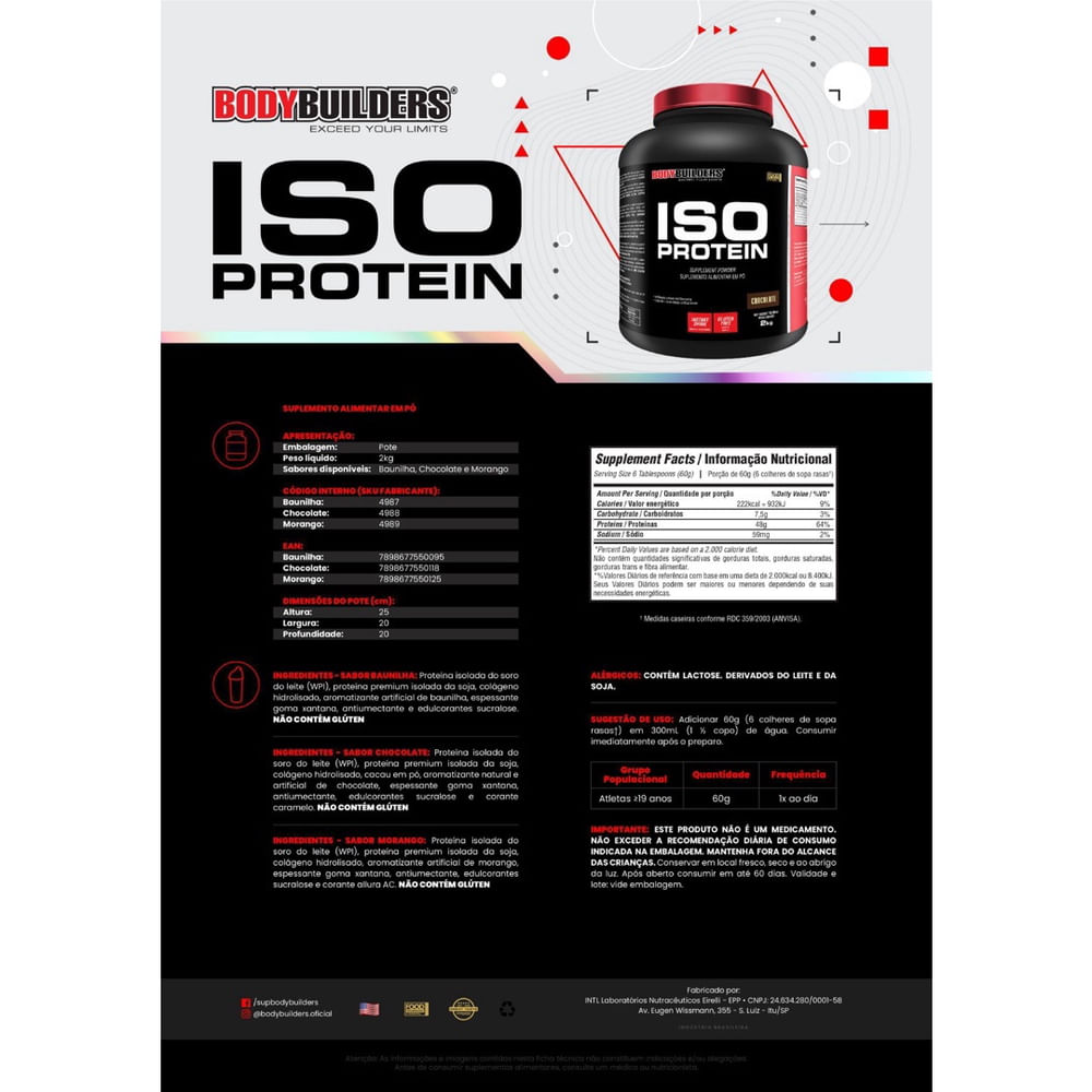 Kit 3X Iso Protein 2Kg Baunilha - Bodybuilders em Promoção | Ofertas na ...