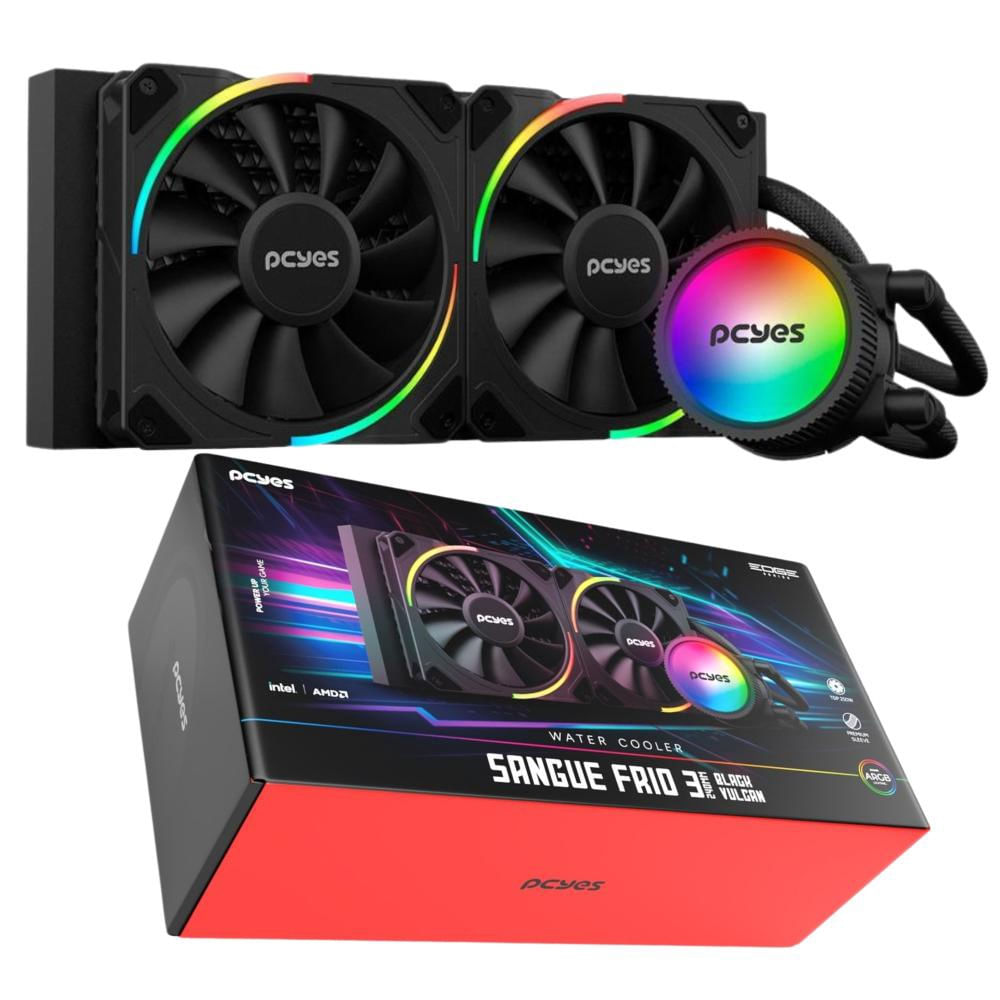 Kit Gabinete Gamer Megalon Mid Tower Suporta Water Cooler e Vidro ...