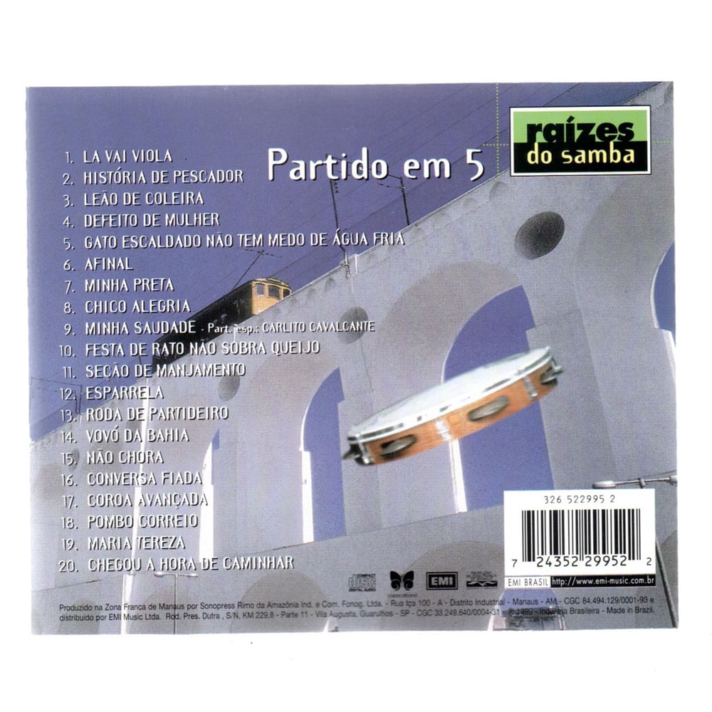 Cd partido em 5 - raizes do samba em Promoção | Ofertas na Americanas