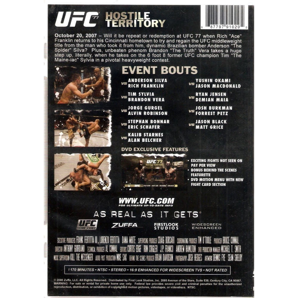 Dvd Ufc 77 - Hostile Territory em Promoção | Ofertas na Americanas