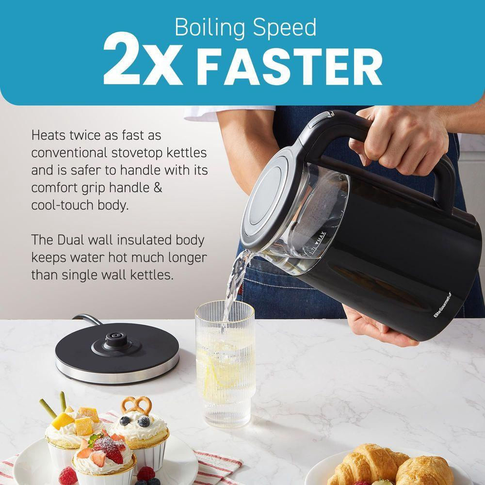 Elite Gourmet Ekt8717 Chaleira Elétrica 1,7l Preto-cinza em Promoção ...