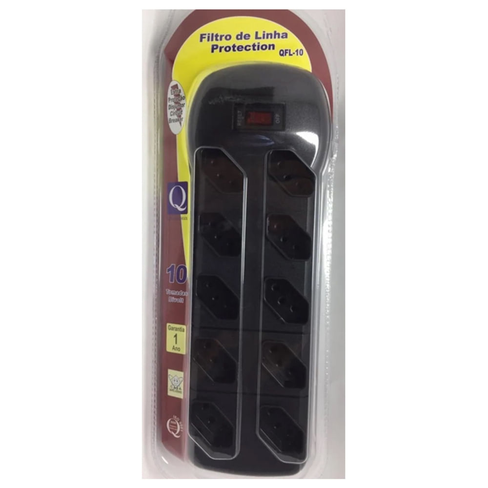 Filtro de Linha Qualitronix 1,2m Bivolt 10 Tomadas QFL-10 em Promoção ...