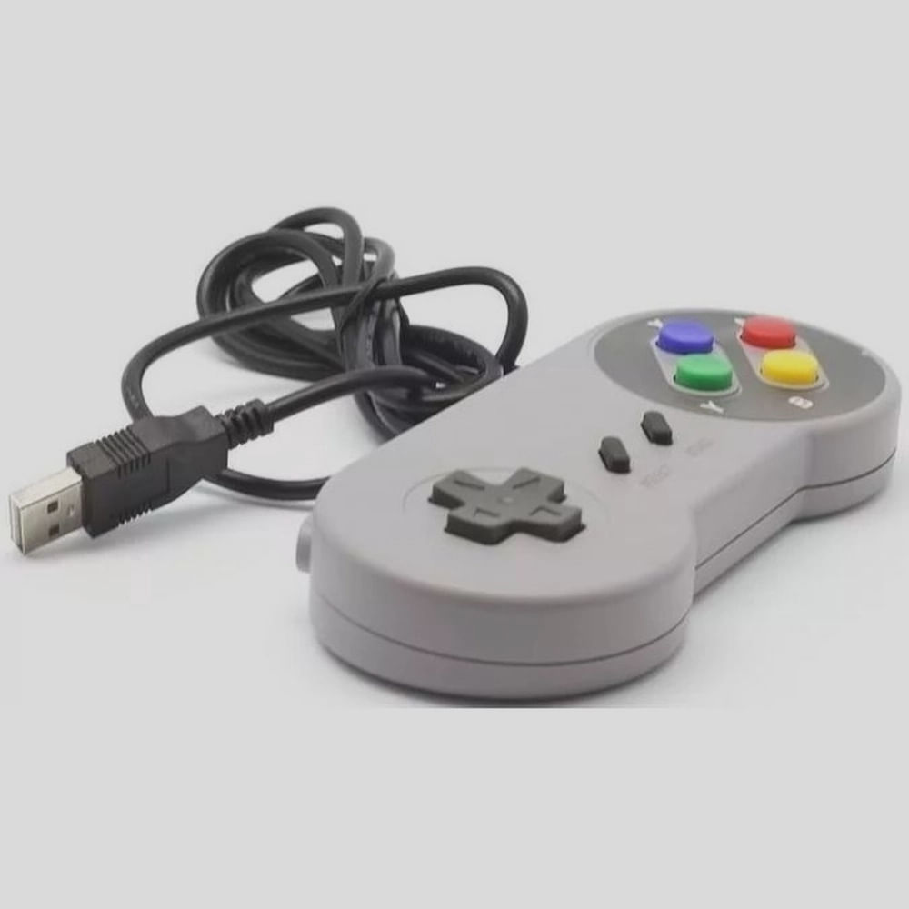Controle Super Nintendo Snes Joystick Usb Jogos Emulador Pc em Promoção ...