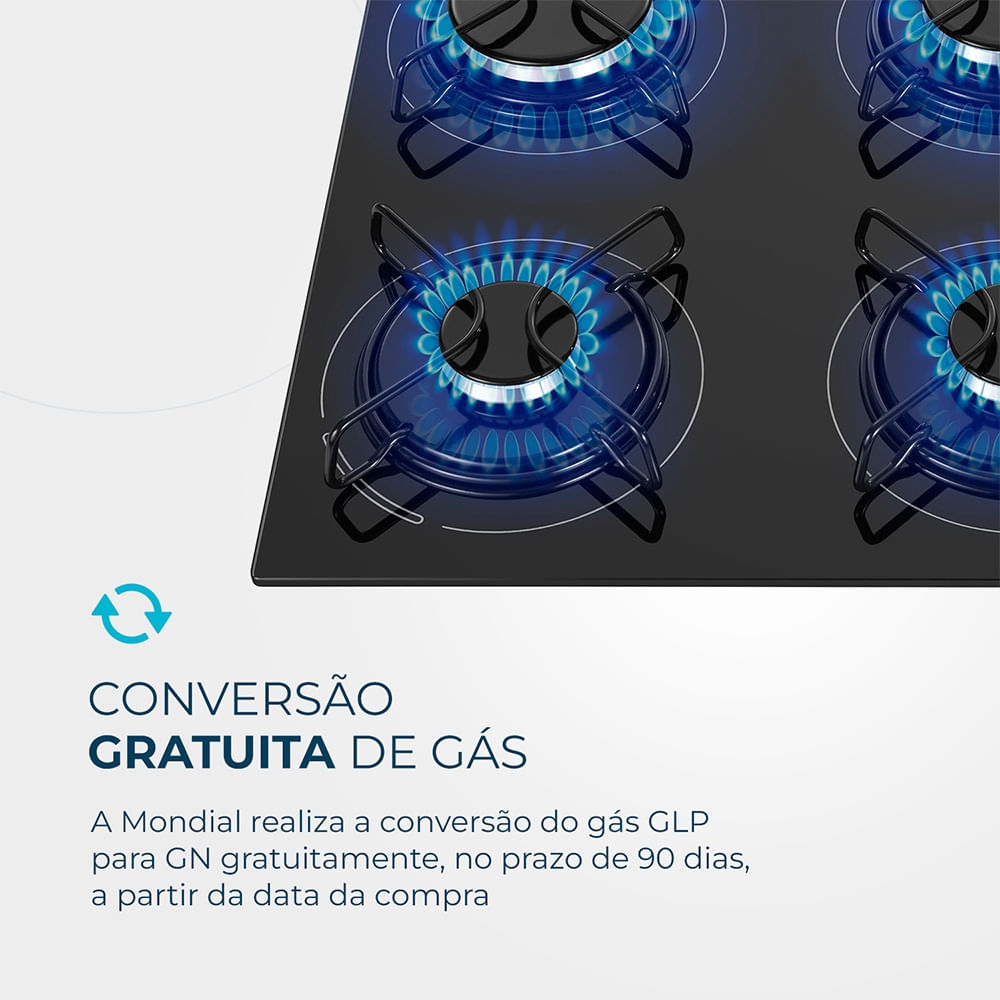 Cooktop Mondial 4 Bocas a Gás Preto/Inox CTG-01 - Bivolt em Promoção ...