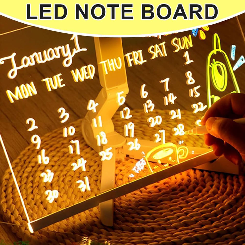Placa de notas LED tebazoew com cores, acrílico iluminado em Promoção ...