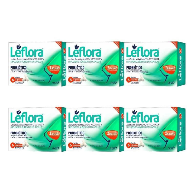 Kit Leflora Lactobacillus Com 6 Caixas De 6 Cápsulas Cada em Promoção ...