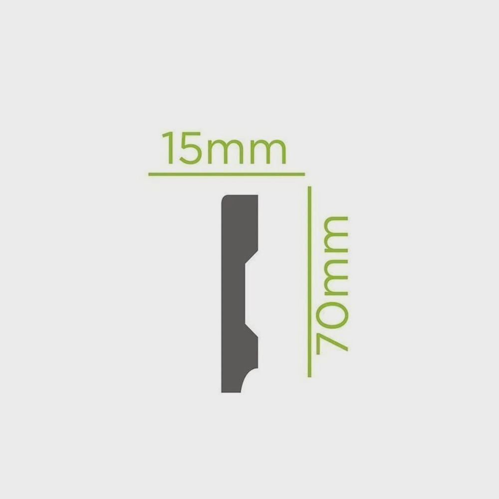 Kit com 15 Barras Rodapé de Poliestireno 7cm X 15mm Liso Wood 36m ...