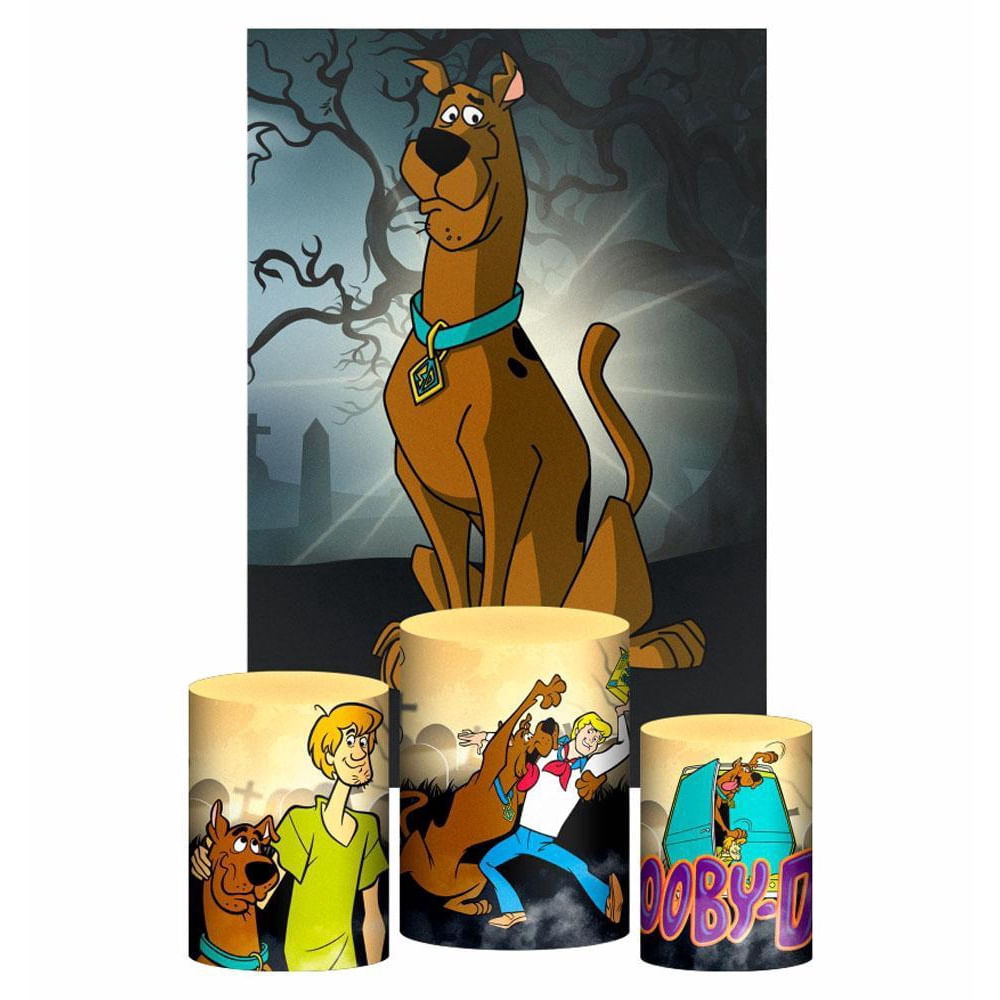 Kit Casado Scooby Doo Trio Capa Cilindro Retangular Tecido em Promoção ...