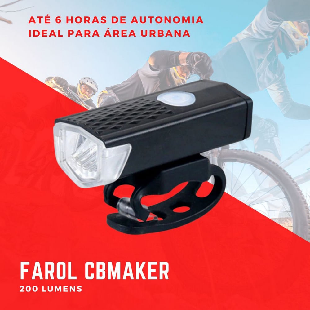 Farol Bike 200 lumens cb Maker em Promoção | Ofertas na Americanas
