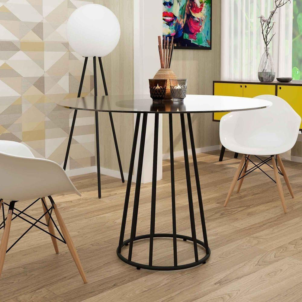 Base Cone Aço Carbono Para Tampo Madeira Ou Vidro Dourado Light em ...