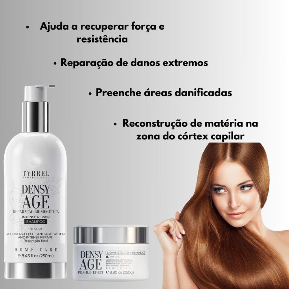 Kit Shampoo E Máscara Densy Age Reparação Tyrrel 250G em Promoção ...