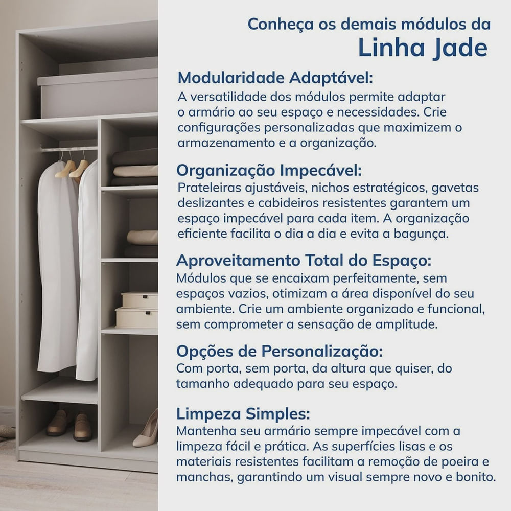Ponte Canto Reto Modular 95cm 2 Portas Jade Cabecasa Madeiramadeira em ...