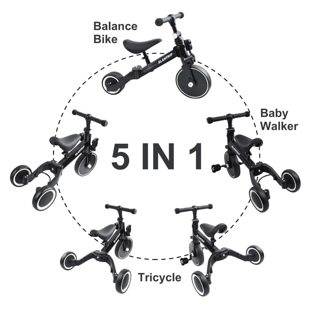 Balance Bike Elantrip 5 em 1 para crianças de 1 a 3 anos com triciclo ...