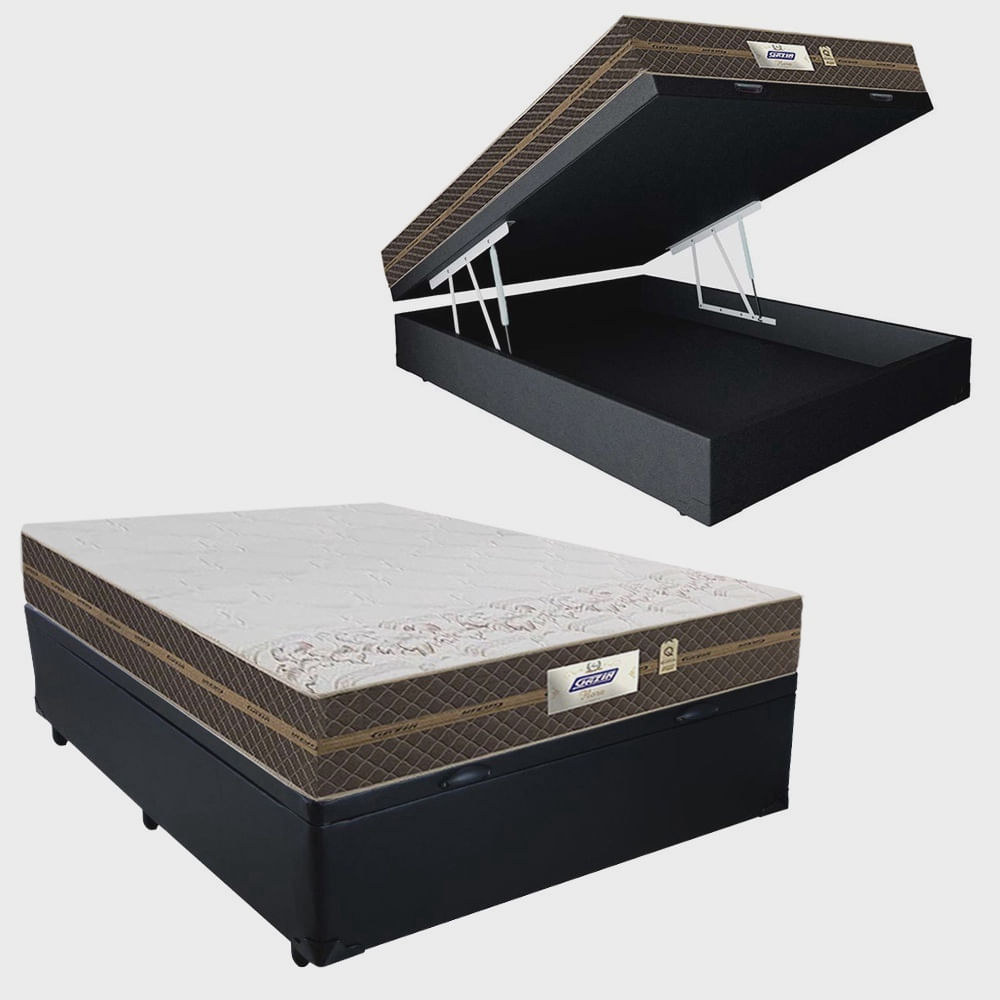 Cama Box Bau Casal + Colchao Flora (138x188x60) - Gazin em Promoção ...