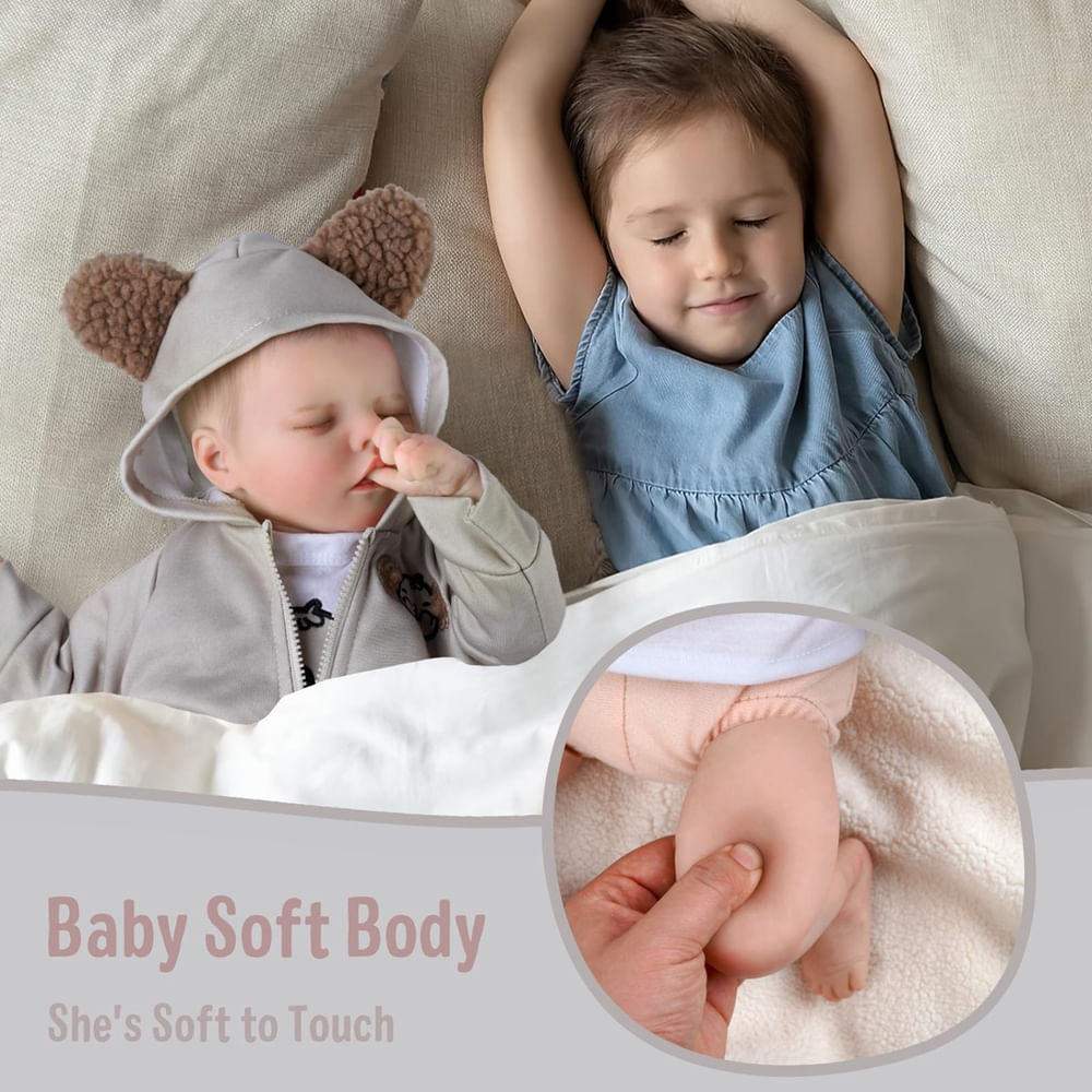 Boneca Reborn jizhi Realistic Girl 43 cm com kit de alimentação em ...